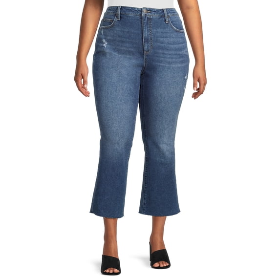 Terra & Sky Cropped Bootcut Jeans - women's Denim - Walmart.com