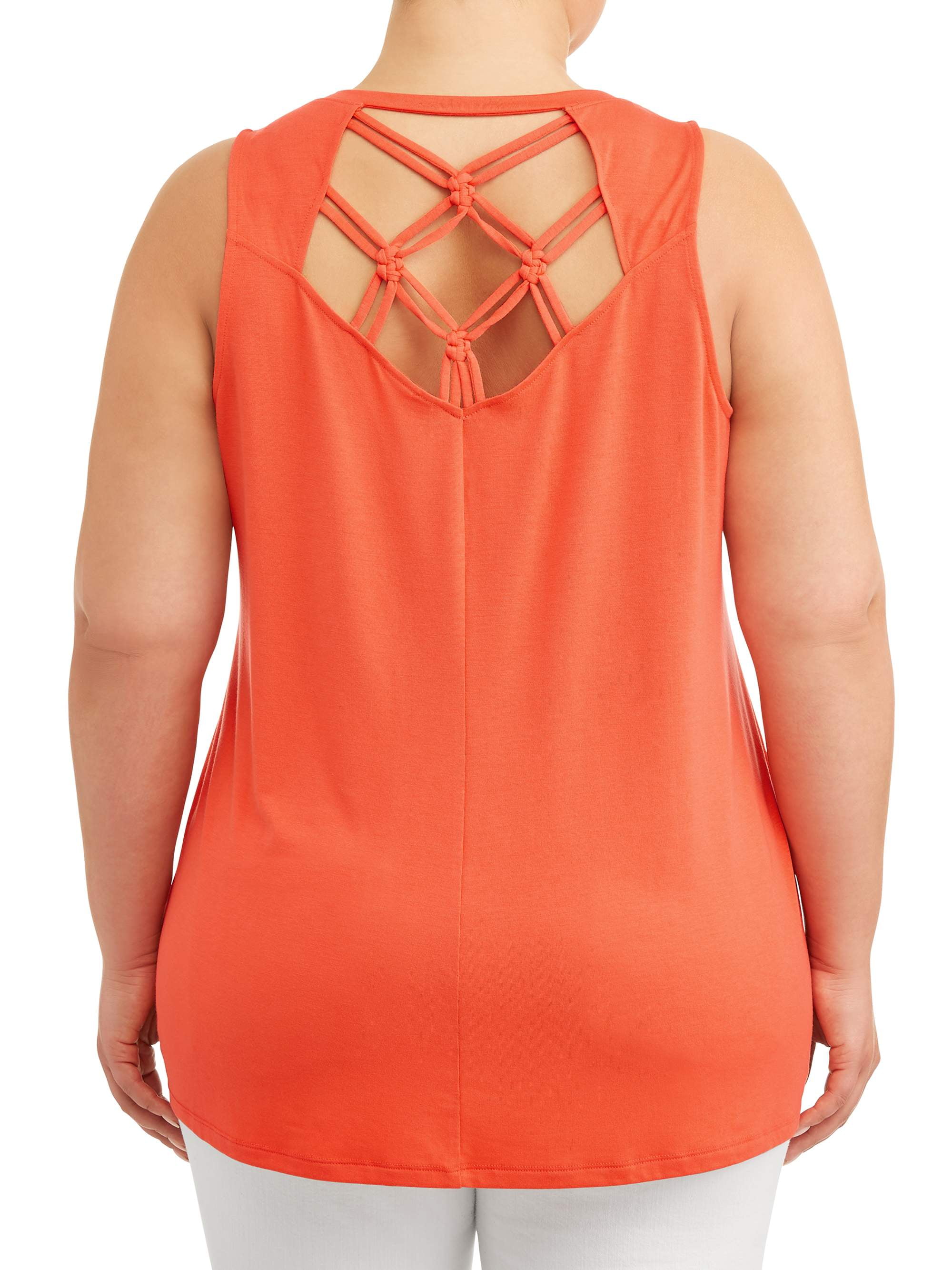 Terra & Sky Women's Plus Size Cutout Back Super Soft Tank Top - Walmart.com