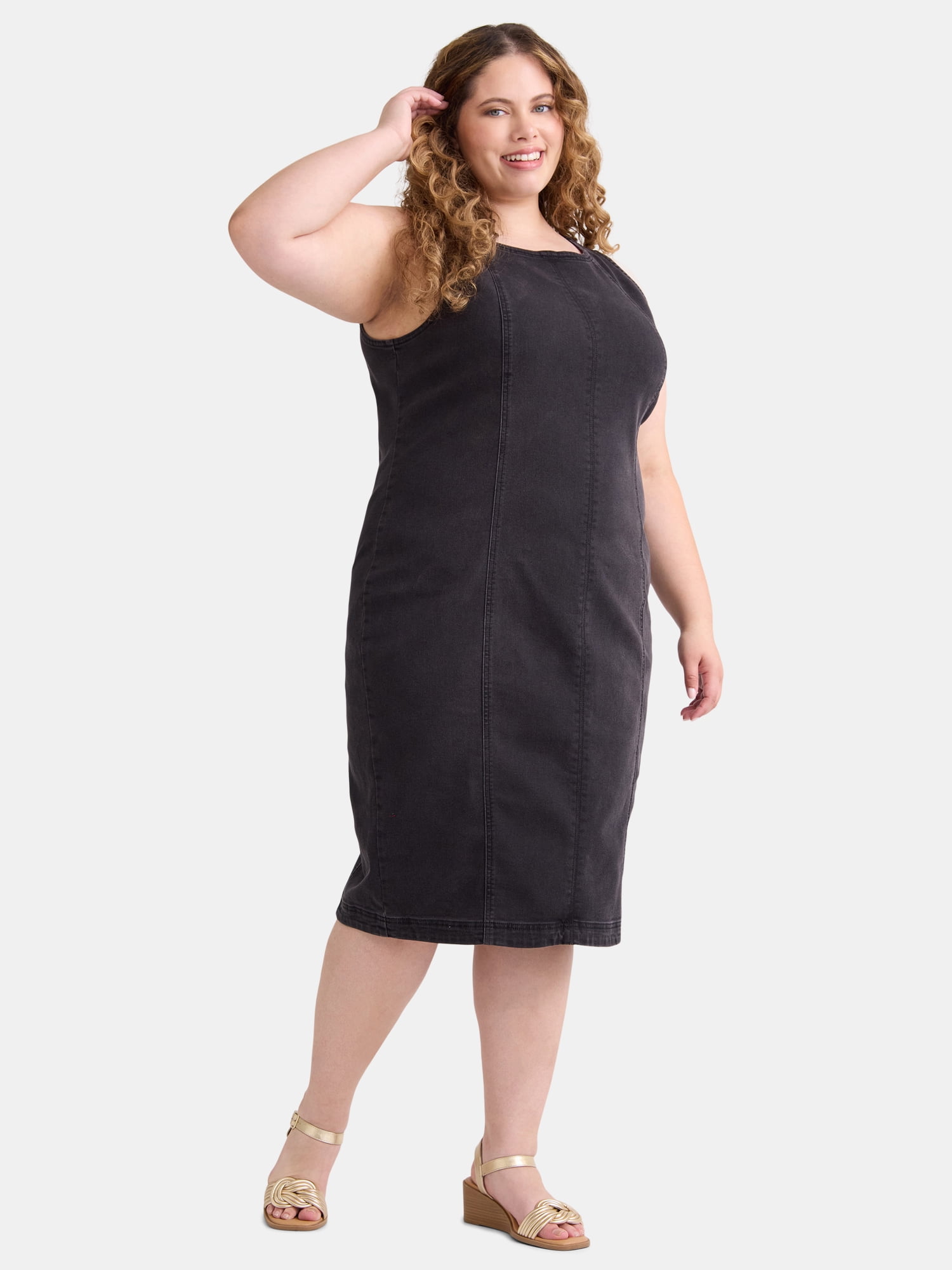 Terra & Sky Women's Plus Size Denim Bodycon Dress, Sizes 0X-5X ...