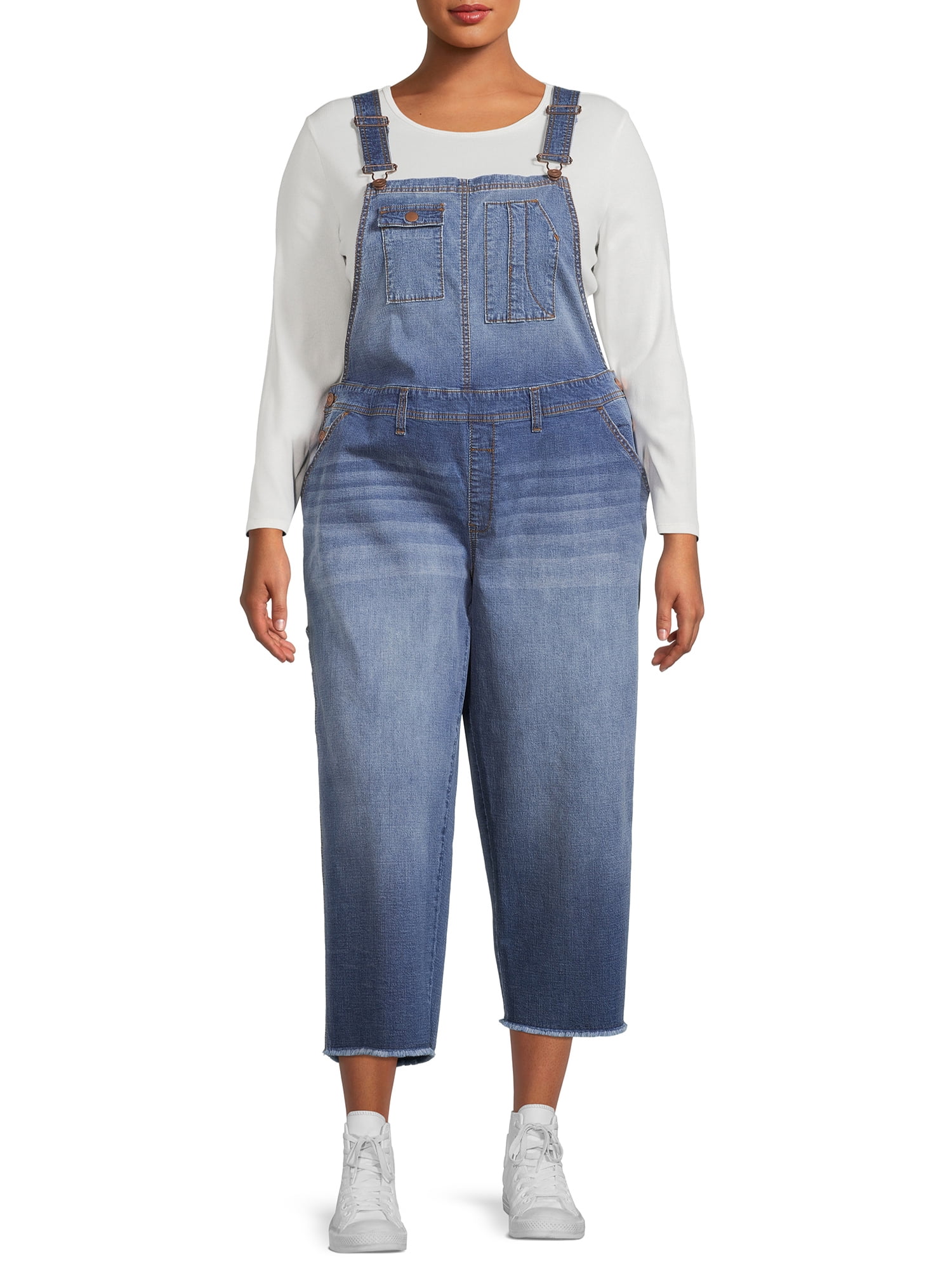 Terra & Sky Women's Plus Size Denim Overalls - Walmart.com