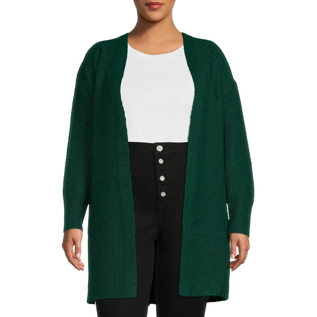 Terra & Sky Women's Plus Size Duster Cardigan Sweater, Midweight ...