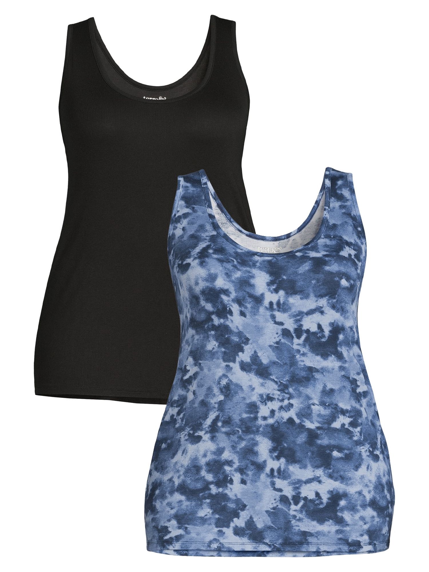 Terra & Sky Women's Plus Size Everyday Essential Layering Tank Top, 2 ...