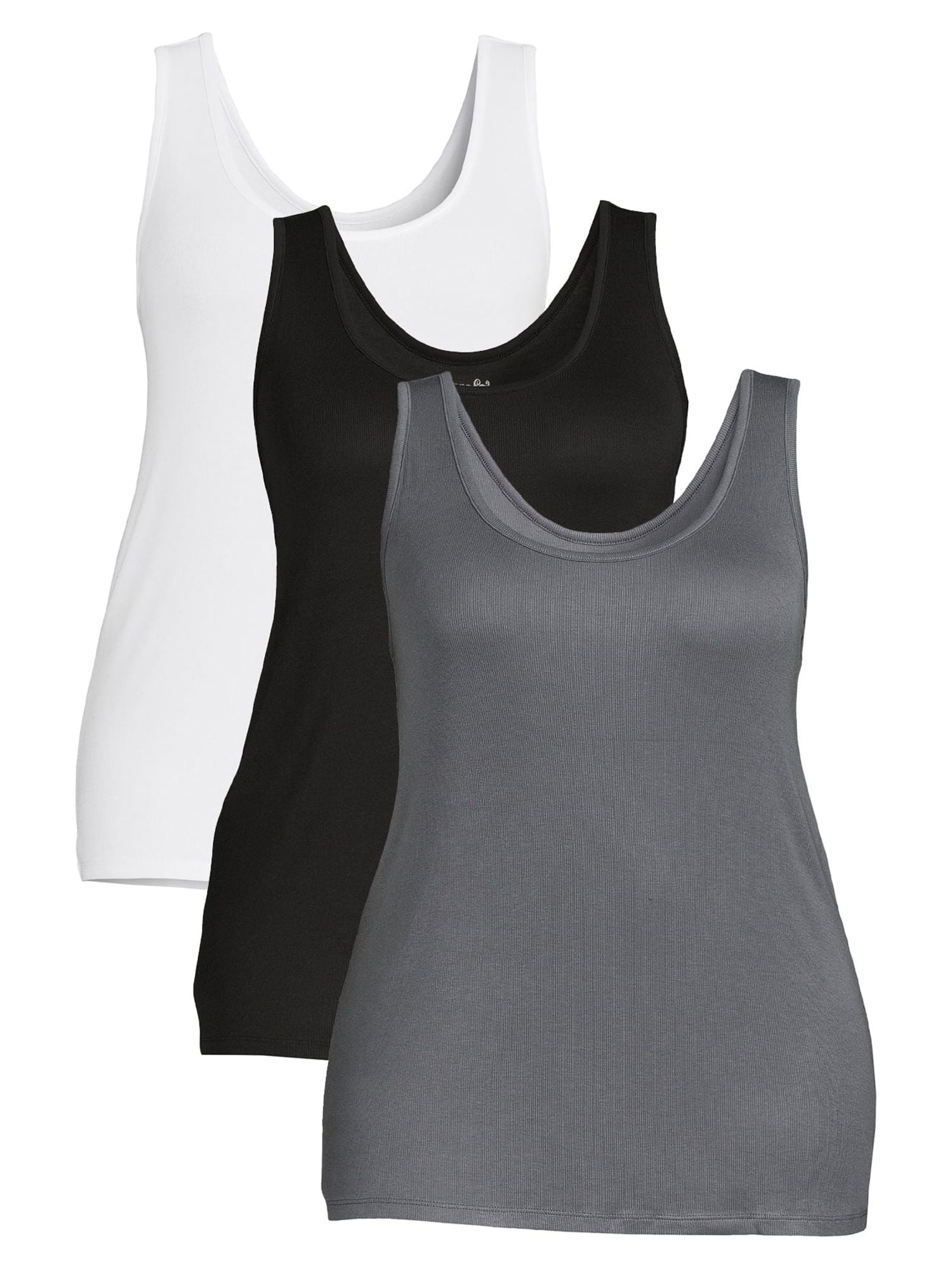 Terra & Sky Women's Plus Size Everyday Essential Layering Tank Top, 3 ...