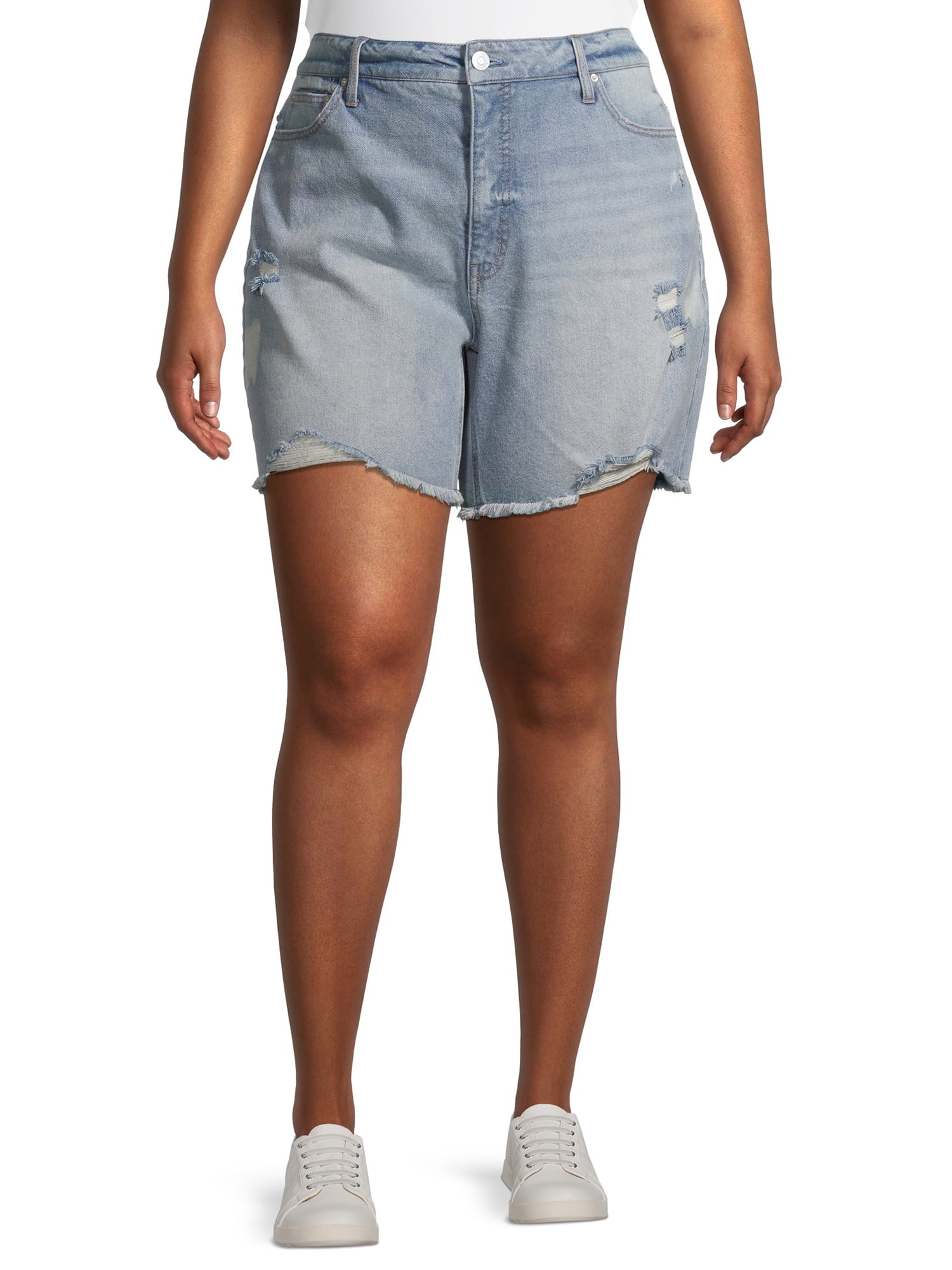 Terra & Sky Women's Plus Size Fashion Denim Shorts - Walmart.com Terra & Sky Women's Plus Size Fashion Denim Shorts - Walmart.com
