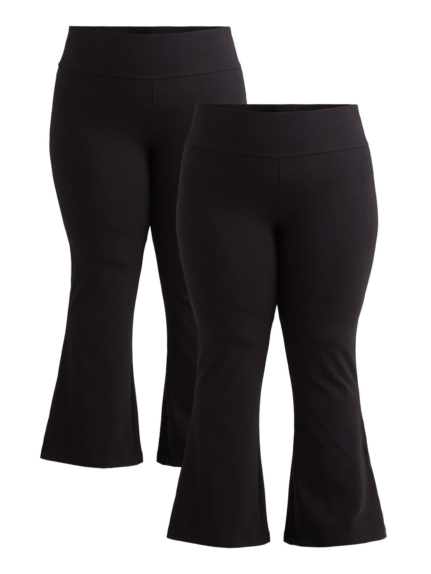 Terra & Sky Women's Plus Size Flare Legging, 30” Inseam, 2-Pack, Sizes ...