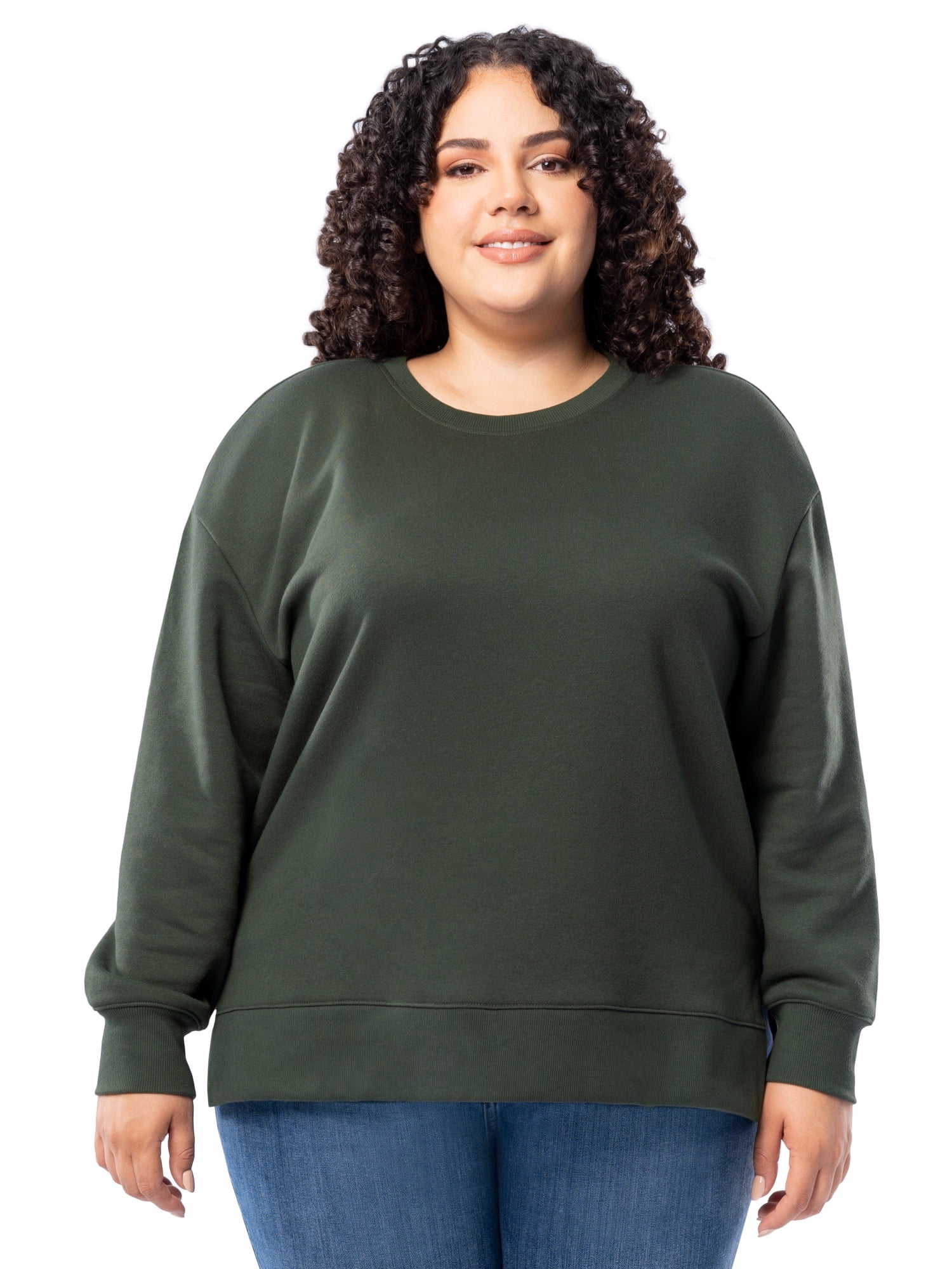 Terra & Sky Plus Size Fleece Sweatshirt - women's Pullover - Walmart.com