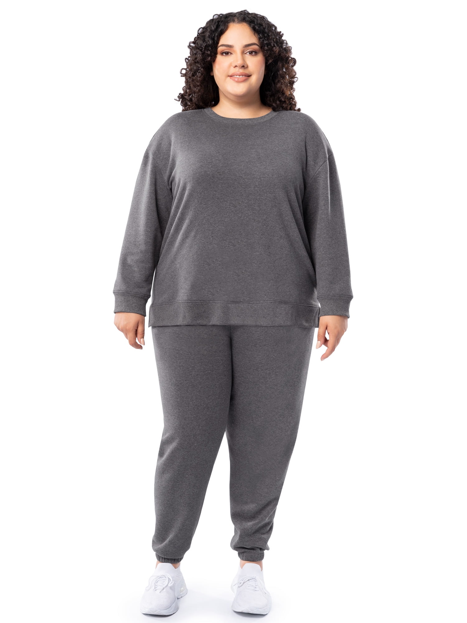 Terra & Sky Women's Plus Size Fleece Sweatshirt and Sweatpant Set (0X ...