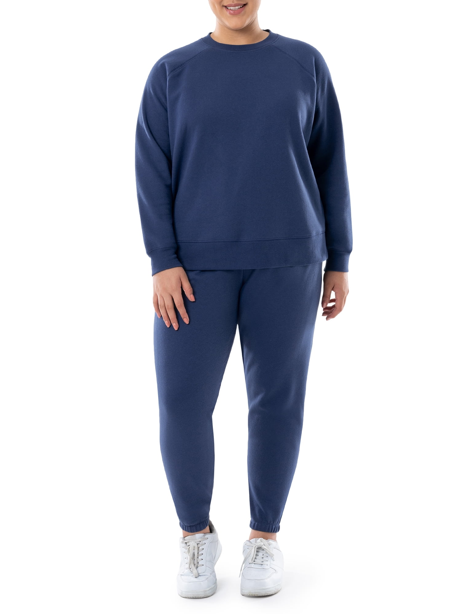 Terra & Sky Women's Plus Size Fleece Sweatshirt and Sweatpants Set, 2 ...