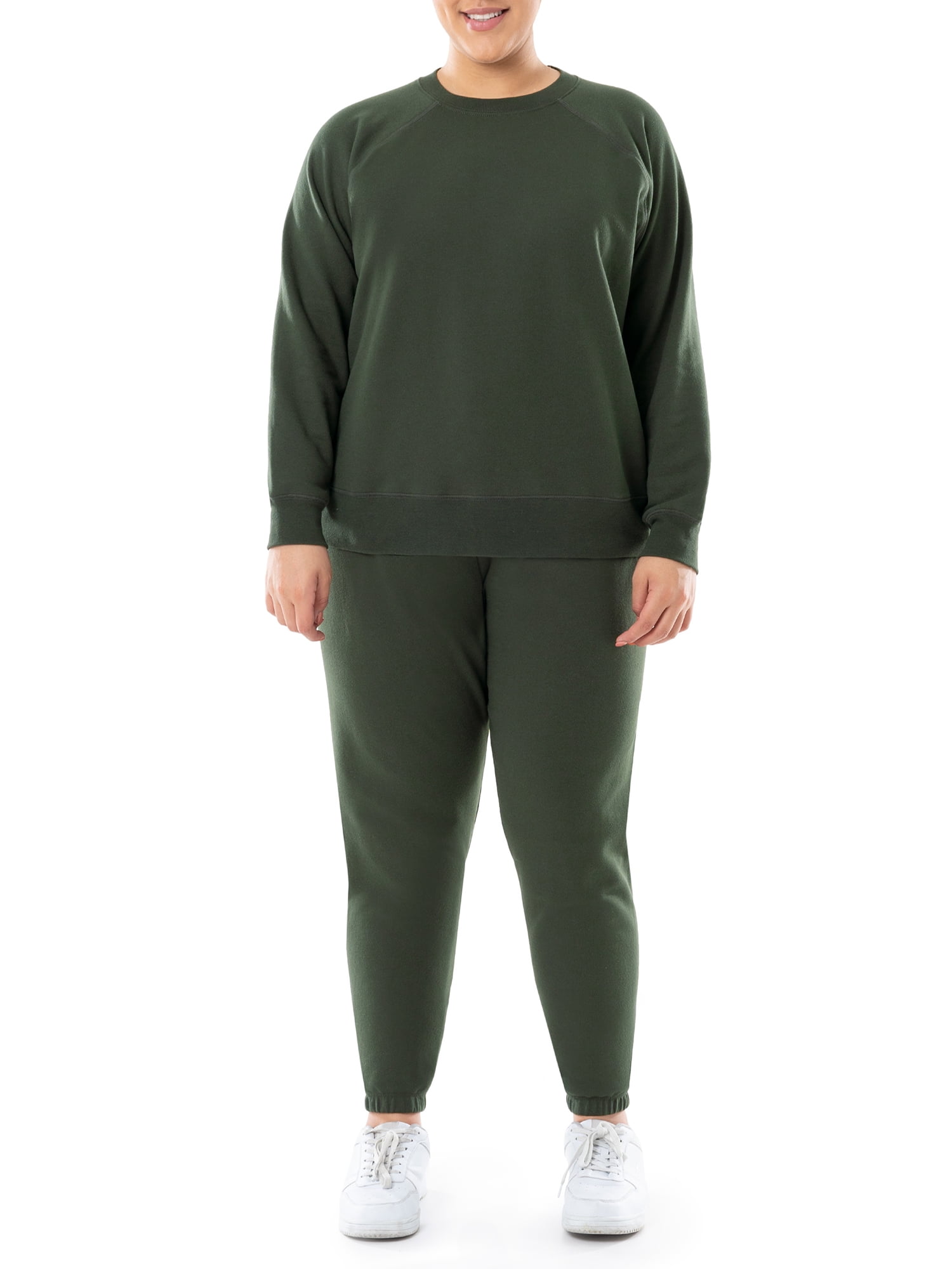 Terra & Sky Women's Plus Size Fleece Sweatshirt and Sweatpants Set, 2 ...