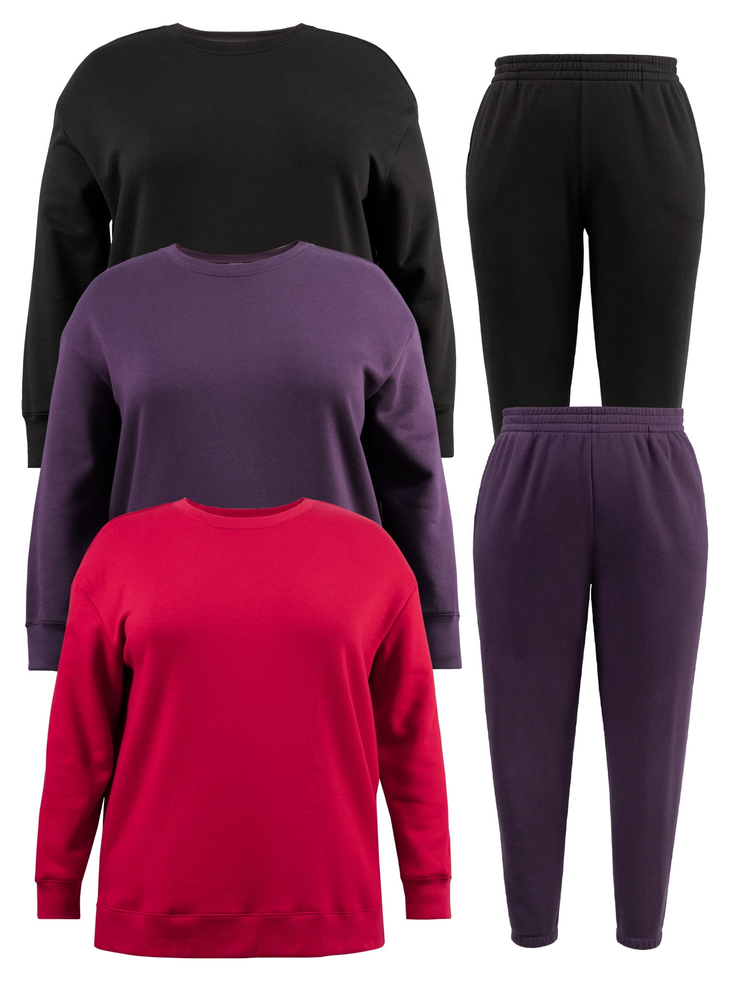 Terra & Sky Plus Size Fleece Sweatshirt & Sweatpants Set - Walmart.com