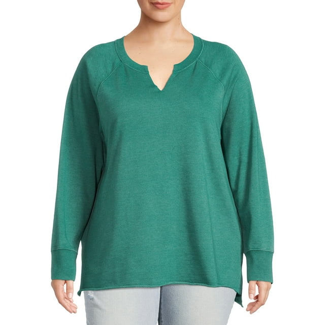 Terra And Sky Womens Plus Size French Terry Sweatshirt