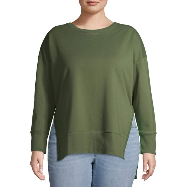 Terra & Sky Women's Plus Size French Terry Sweatshirt - Walmart.com
