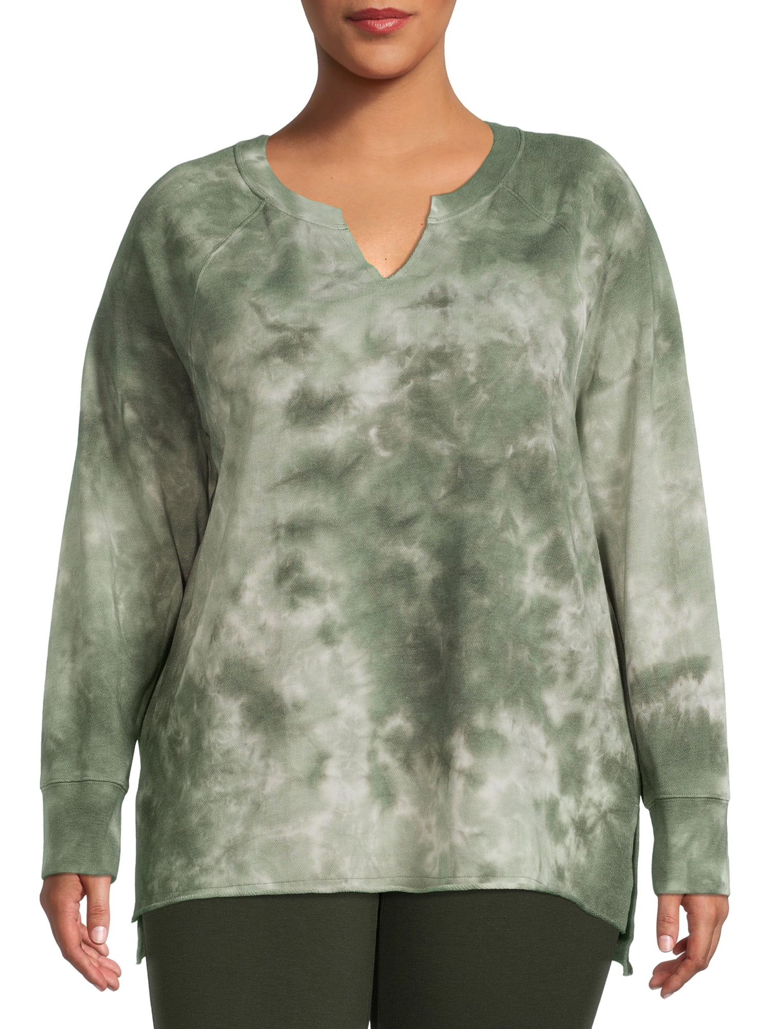 Terra & Sky Plus Size French Terry Sweatshirt Raglan Sleeves - Walmart.com