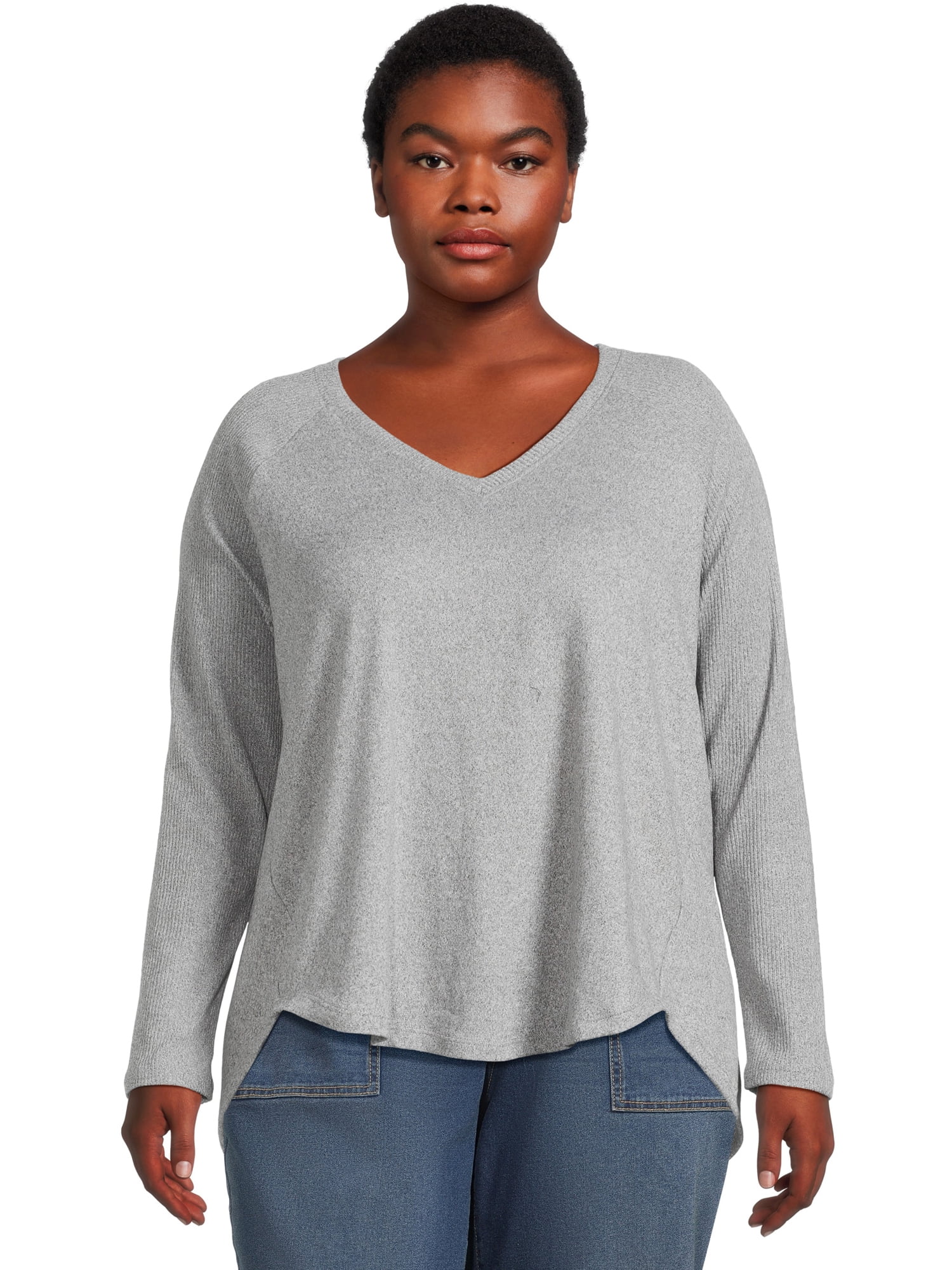Terra & Sky Women's Plus Size Hacci Knit Top - Walmart.com
