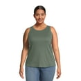 Terra & Sky Women's Plus Size High Neck Ribbed Tank Top - Walmart.com