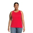Terra & Sky Women's Plus Size High Neck Ribbed Tank Top - Walmart.com
