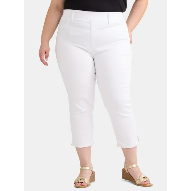 Terra & Sky Women's Plus Size High Rise Capri Jeggings, Sizes 0X-5X ...