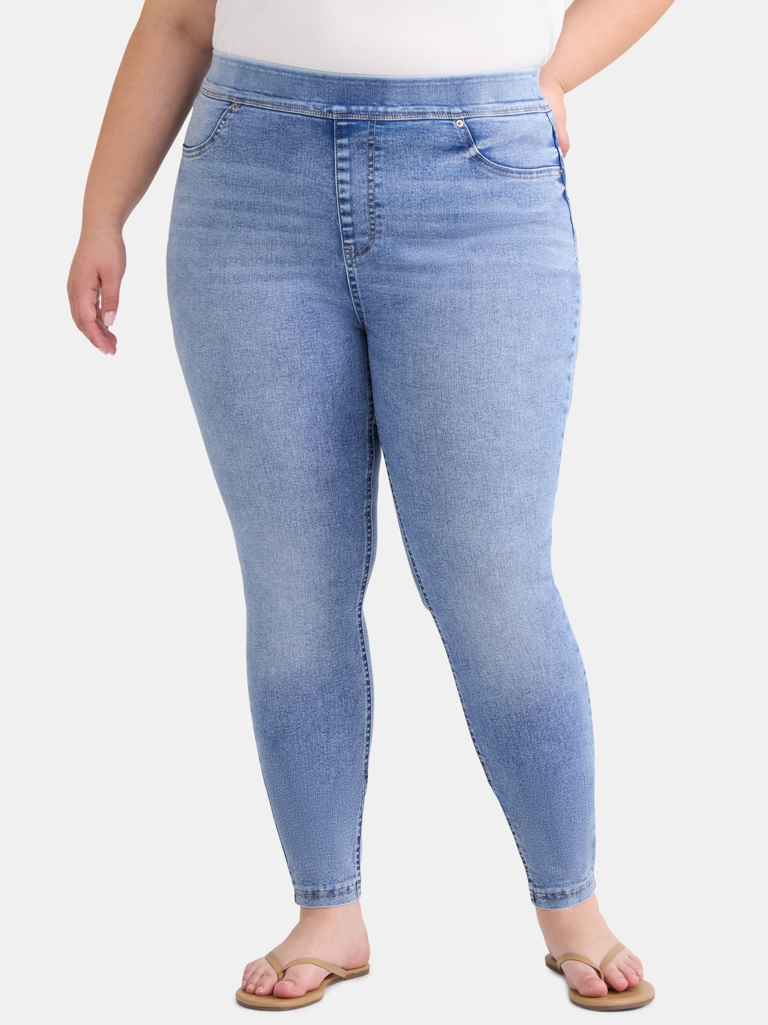 Terra & Sky Women's Plus Size High Rise Skinny Jeggings, Sizes 0X-5X ...