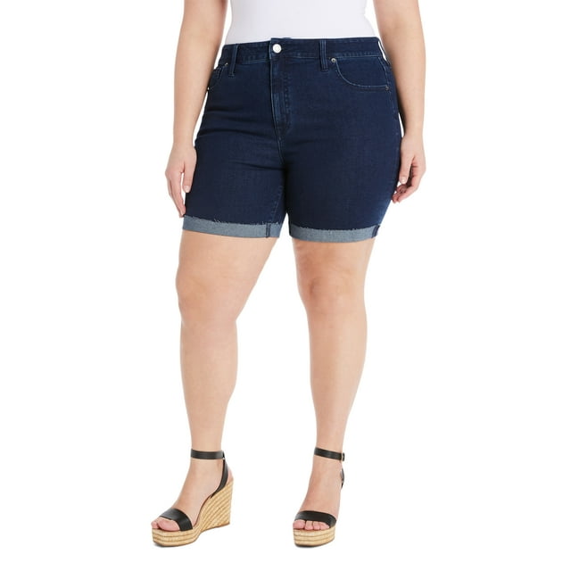 Terra & Sky Women's Plus High Rise Curvy Denim Shorts Sizes 16W-24W Comfort Stretch - Walmart.com