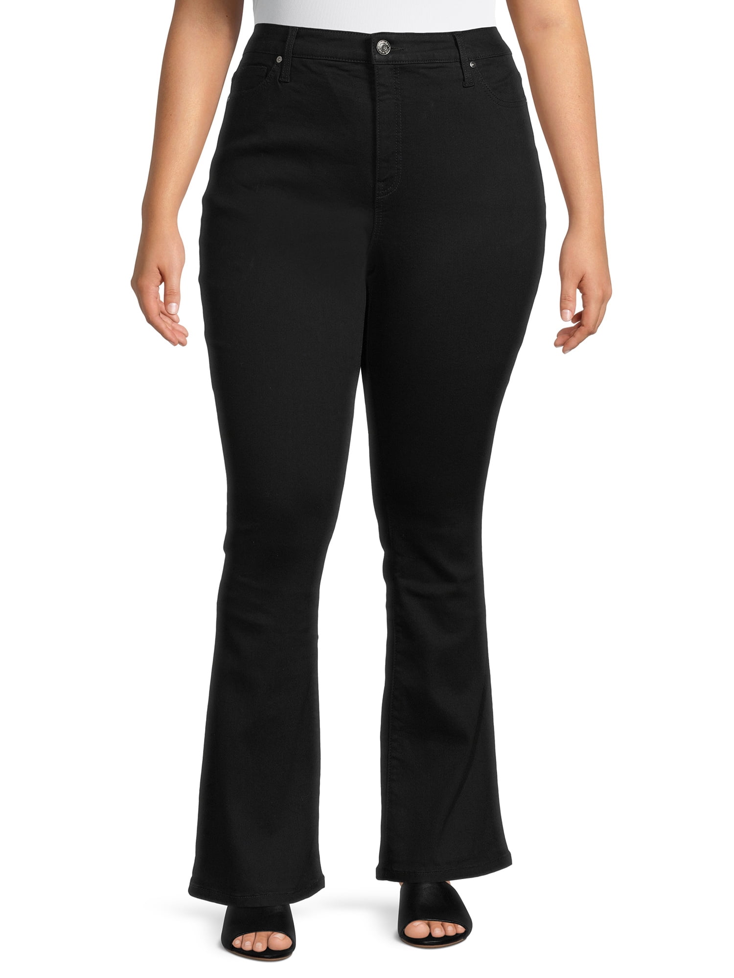 Terra & Sky Women's Plus Size High Waisted Bootcut Jeans, 32" Inseam ...