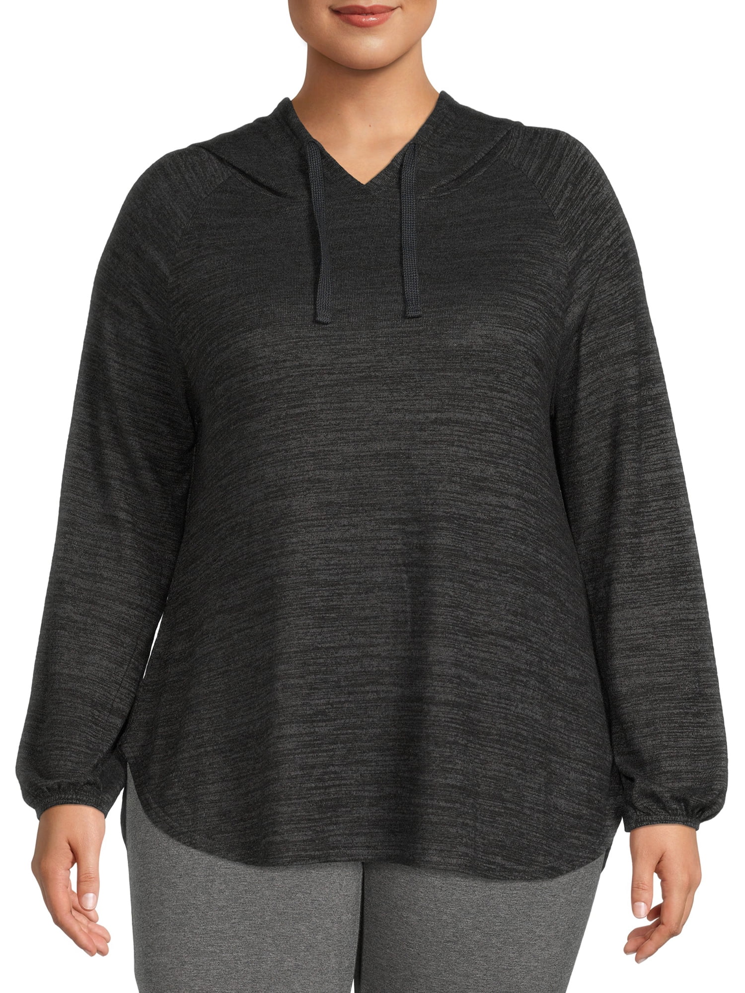 Terra & Sky Women's Plus Size Hooded Hacci Pullover - Walmart.com