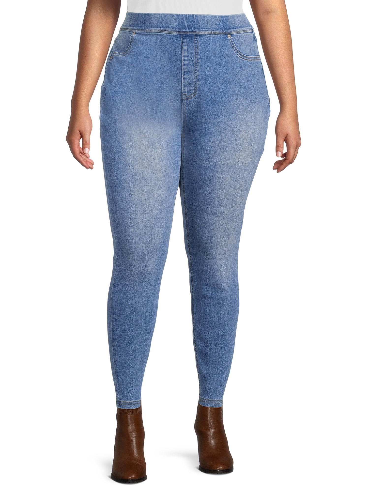 Terra & Sky Women's Plus Size Jeggings, 28" Inseam, Sizes 0X-5X, Single ...