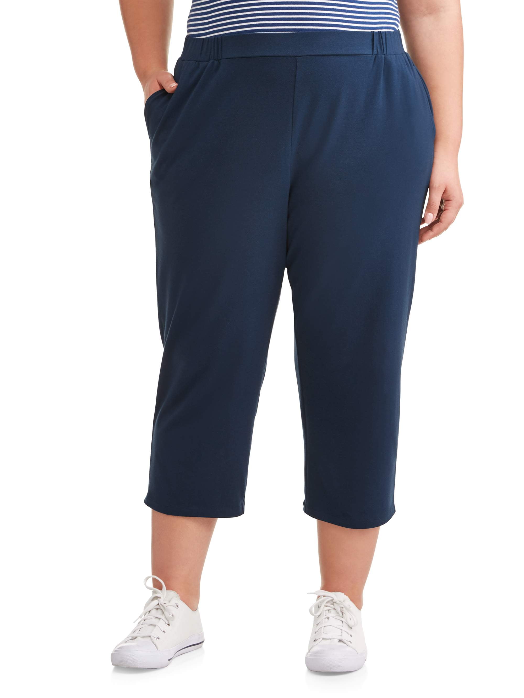 Terra & Sky Women's Plus Size Knit Capri - Walmart.com