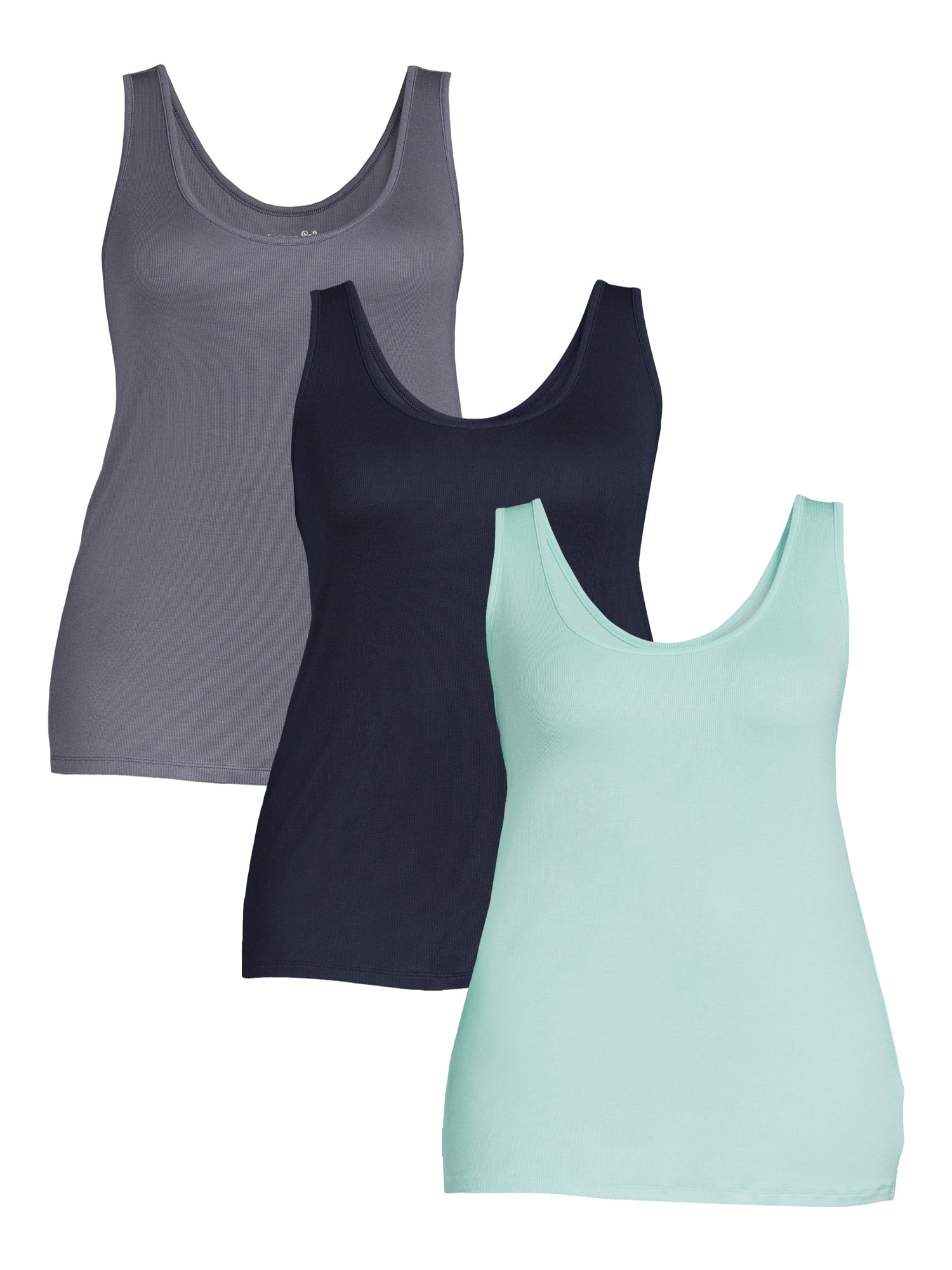 Terra & Sky Women’s Plus Size Layering Tank Tops, 3-Pack, Sizes 0X-5X ...