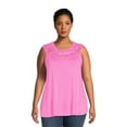 Terra And Sky Womens Plus Size Macramé Swing Top Sizes 0x 5x