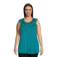 Terra And Sky Womens Plus Size Macramé Swing Top Sizes 0x 5x