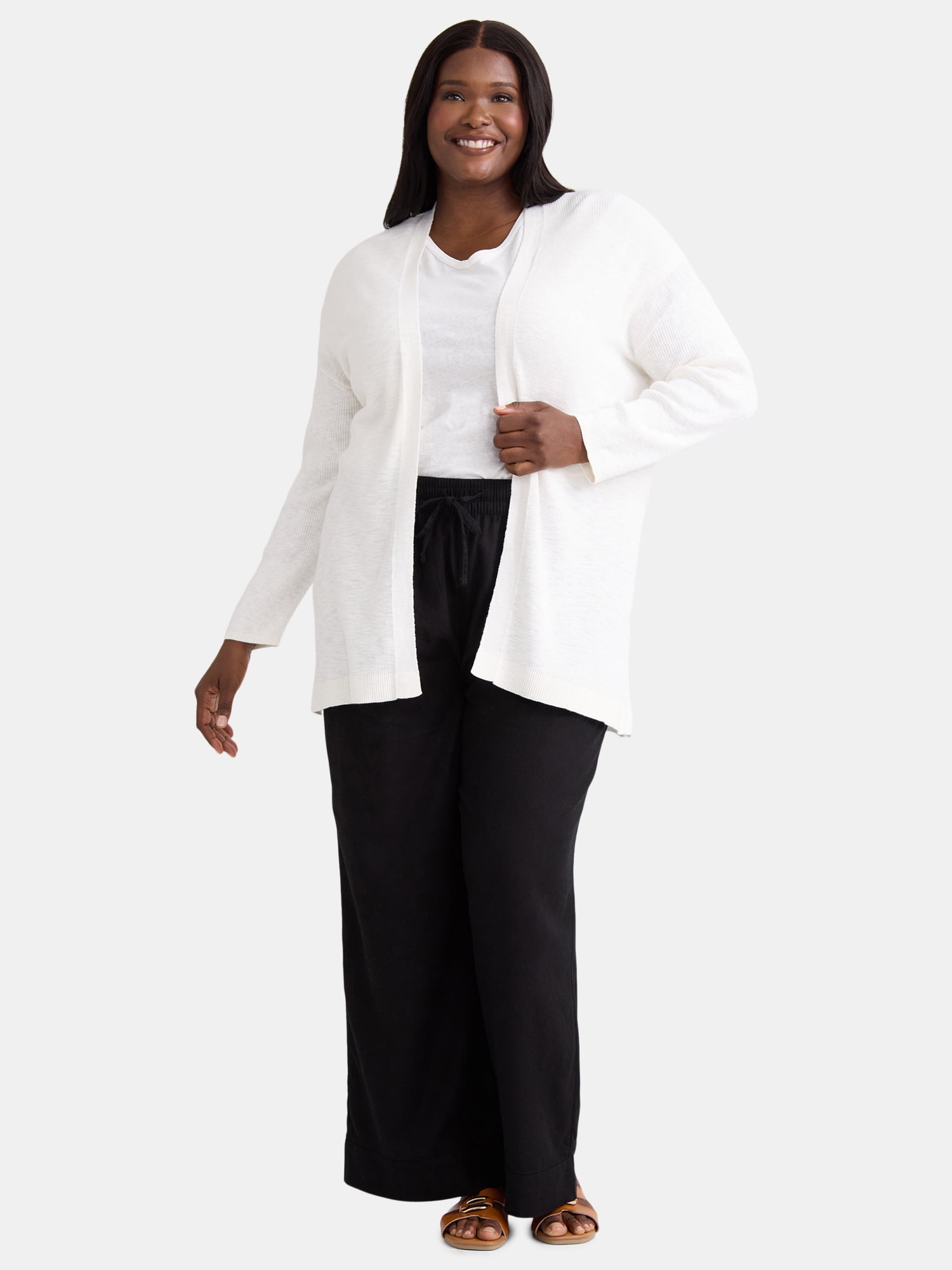 Terra & Sky Women's Plus Open-Front Cardigan, Lightweight, Sizes 0X-4X ...