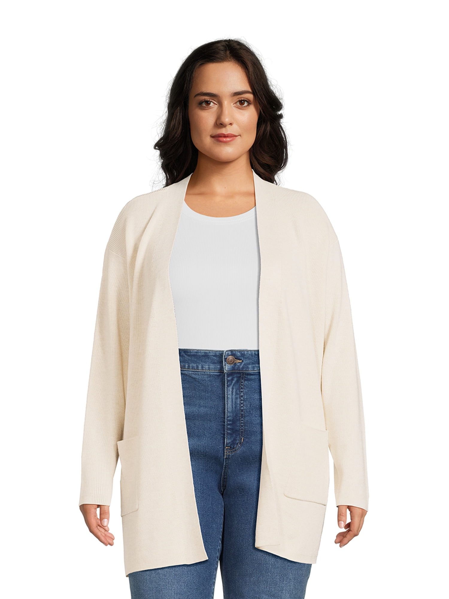 Terra & Sky women's Plus Size Open Front Cardigan Sweater - Walmart.com
