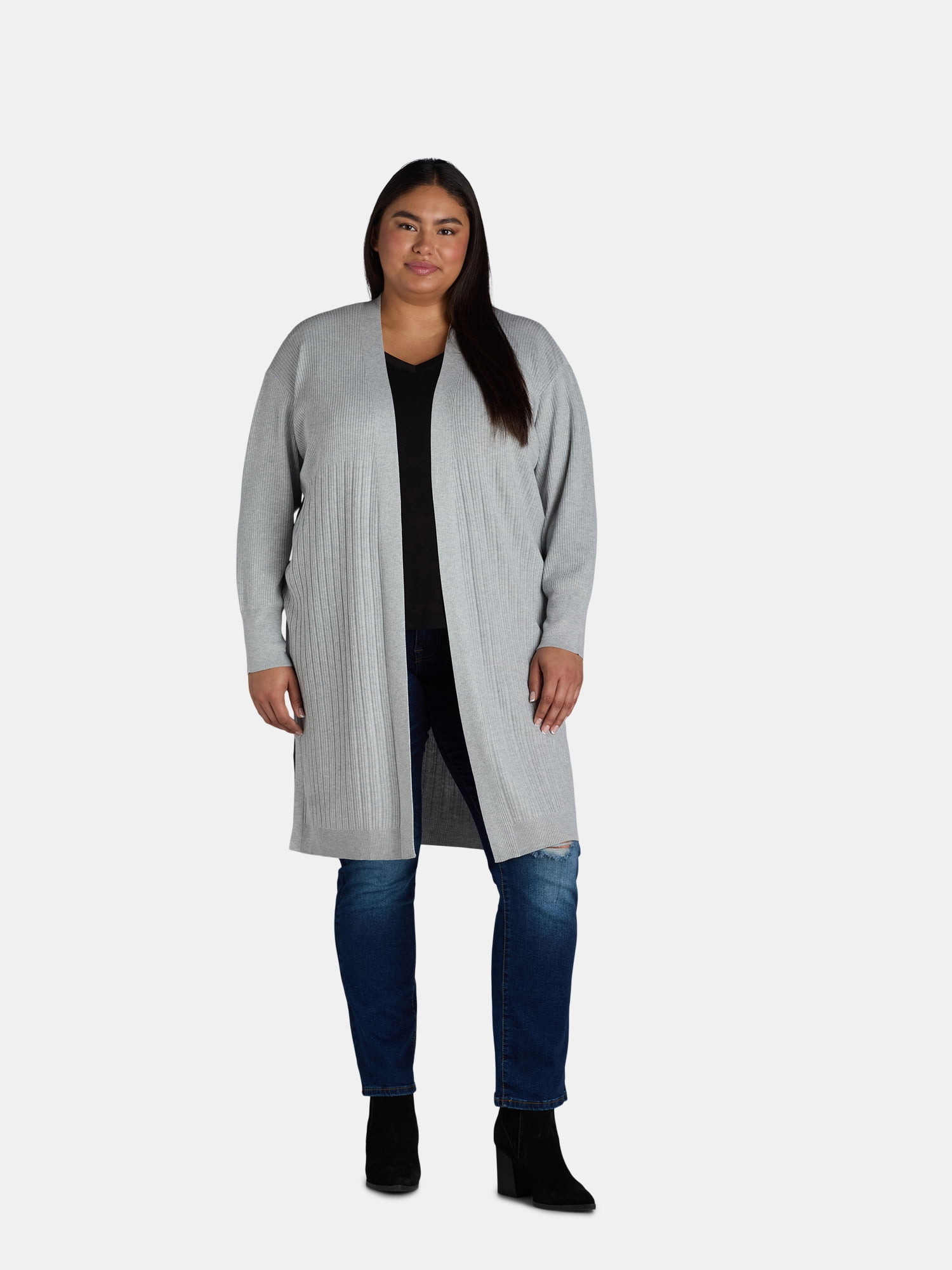 Terra & Sky Women's Plus Size Open Front Duster Cardigan, Lightweight ...