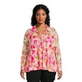 Terra & Sky Women’s Plus Size Print Mesh Top with Cami - Walmart.com