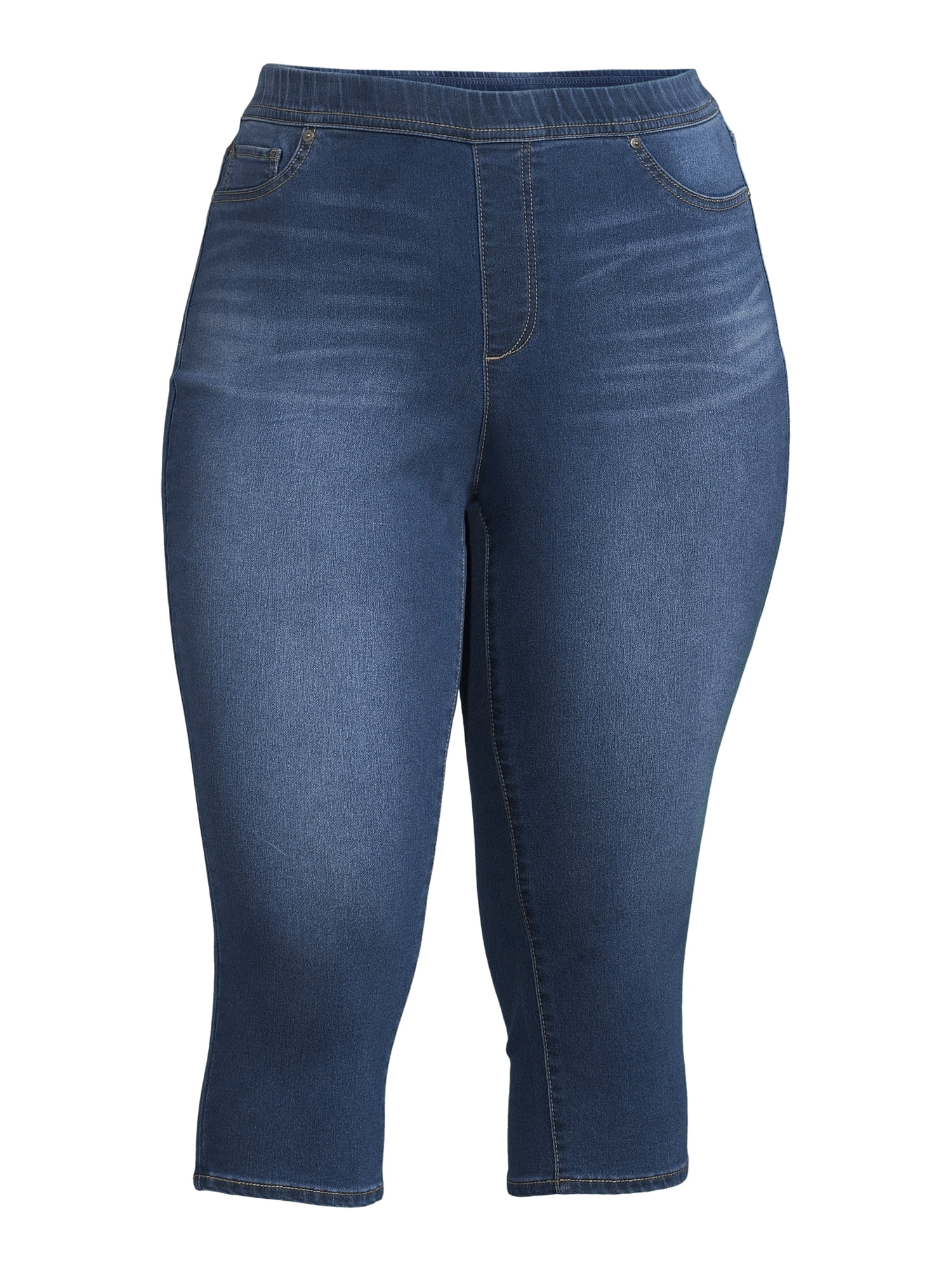 Terra & Sky Women's Plus Size Pull-On Capris - Walmart.com