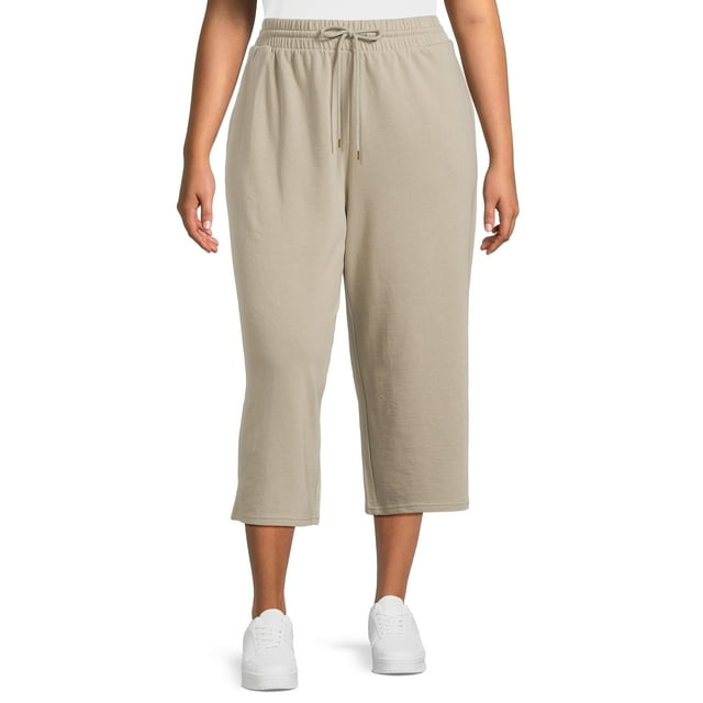 Terra & Sky Women's Plus Size Pull On French Terry Cloth Capris, 22” Inseam - Walmart.com