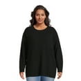 Terra And Sky Womens Plus Size Pullover Sweater With Center Seam Midweight