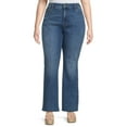 Terra & Sky Women's Plus Size Raw Edge Flare Jeans, 31” Inseam ...