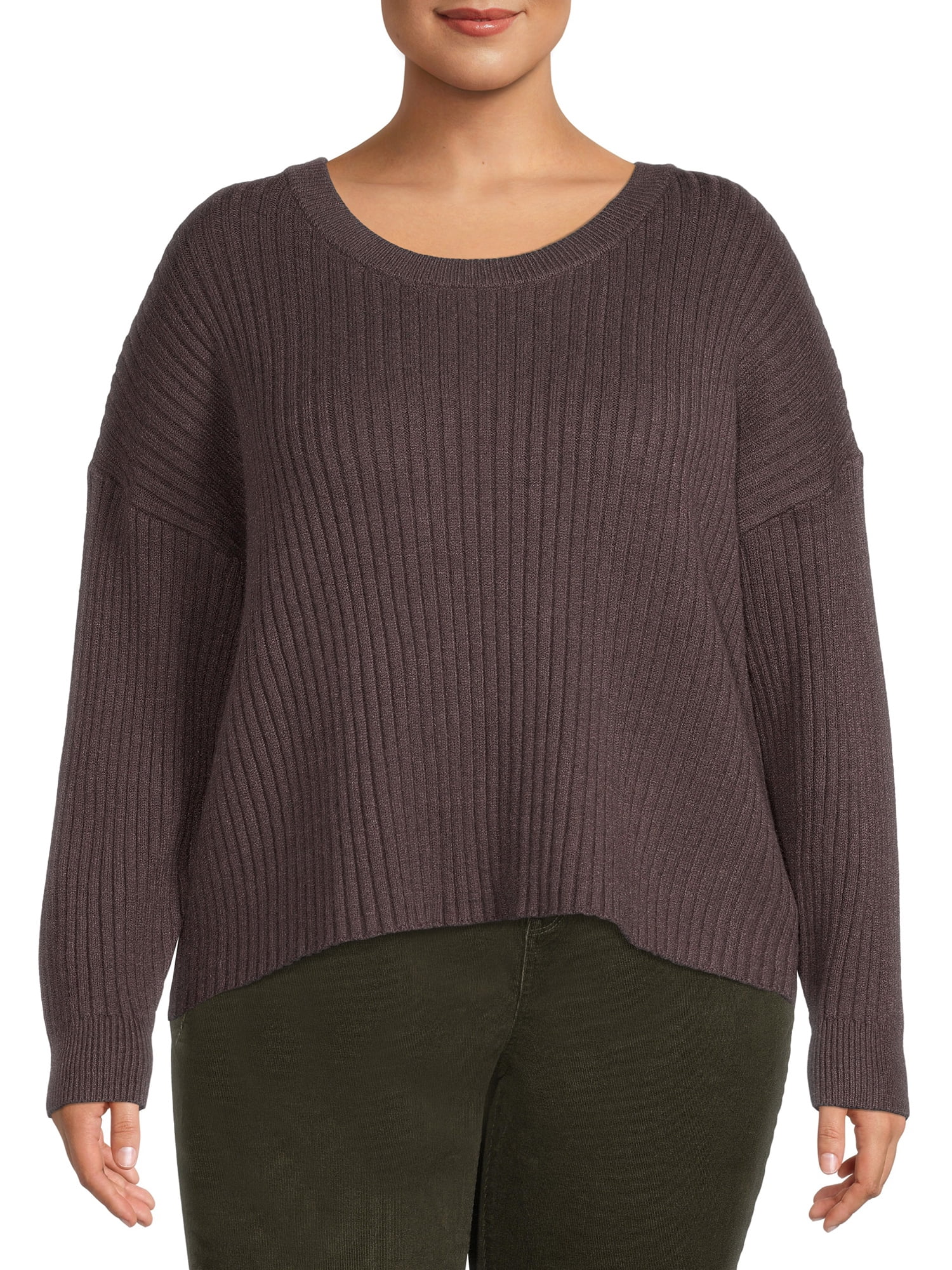 Terra & Sky Women's Plus Size Ribbed Sweater - Walmart.com