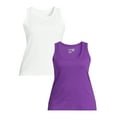 Terra And Sky Womens Plus Size Ribbed Tank Top 2 Pack
