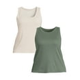 Terra And Sky Womens Plus Size Ribbed Tank Top 2 Pack