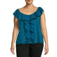 Terra & Sky women's Plus Size Ruffle Top - 1X - Walmart.com