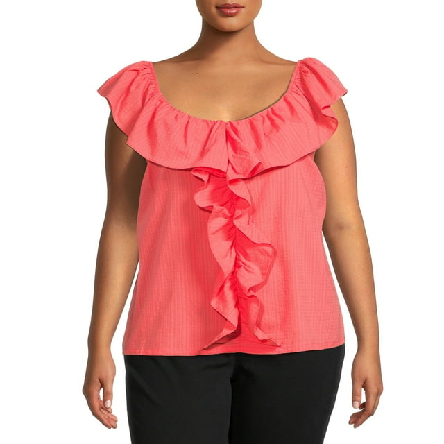 Terra & Sky Women's Plus Size Ruffle Top - Walmart.com
