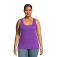 Terra And Sky Womens Plus Size Scoop Neck Ribbed Tank Top