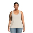 Terra And Sky Womens Plus Size Scoop Neck Ribbed Tank Top