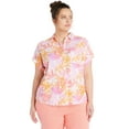 Terra & Sky Women’s Plus Size Short-Sleeve Button-Front Camp Shirt, Sizes 0X-5X - Walmart.com