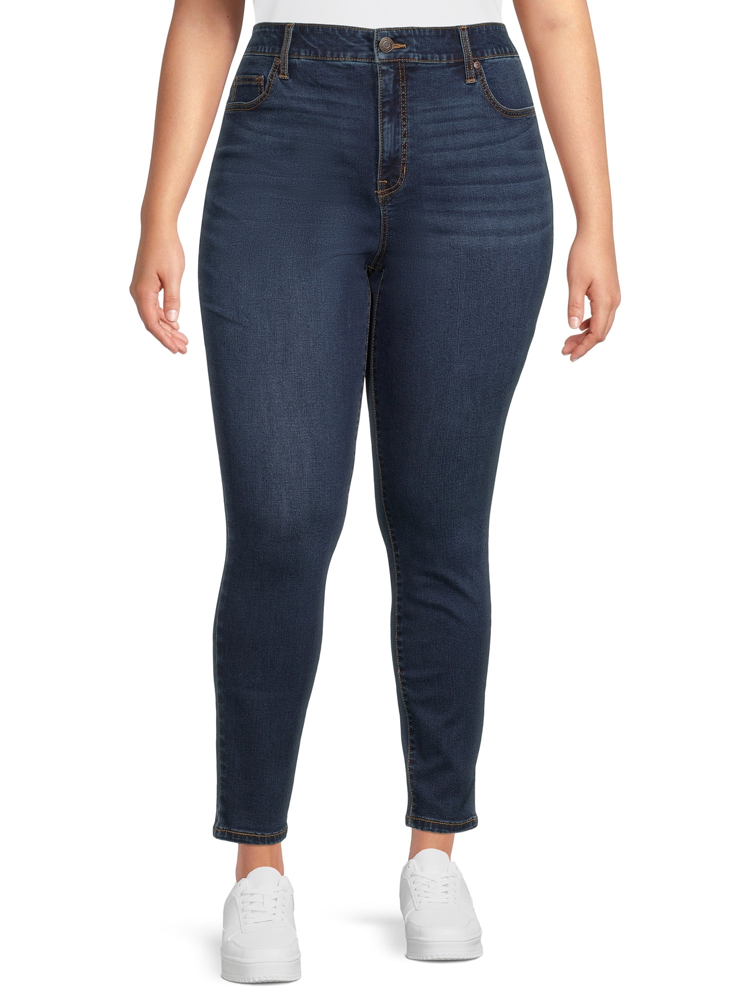 Terra & Sky Women's Plus Size Skinny High Rise Jeans - Walmart.com