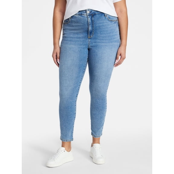Terra & Sky Women's Plus High Rise Straight Jeans, Sizes 16W-28W ...