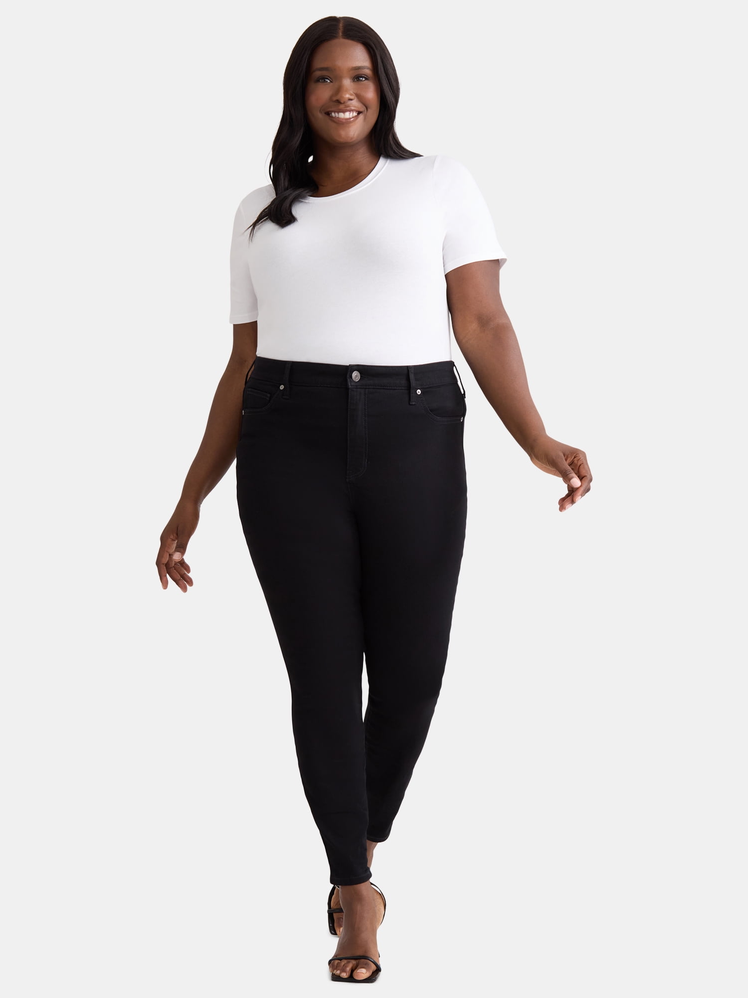 Terra & Sky Women's Plus Size Skinny Straight Jeans, Sizes 14W-34W ...