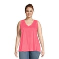 Terra And Sky Womens Plus Size Sleeveless Cotton Swing Top Sizes 0x 4x